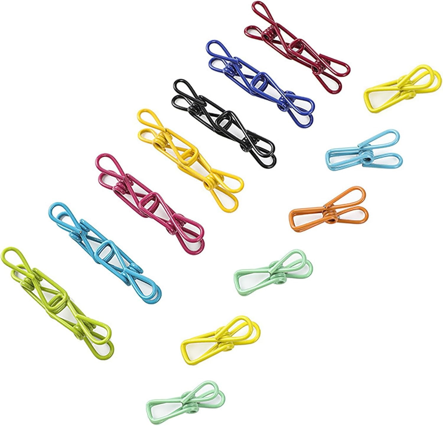 20 PCS Steel Wire Clip Utility Clips Colorful Clothespin for Drying ...