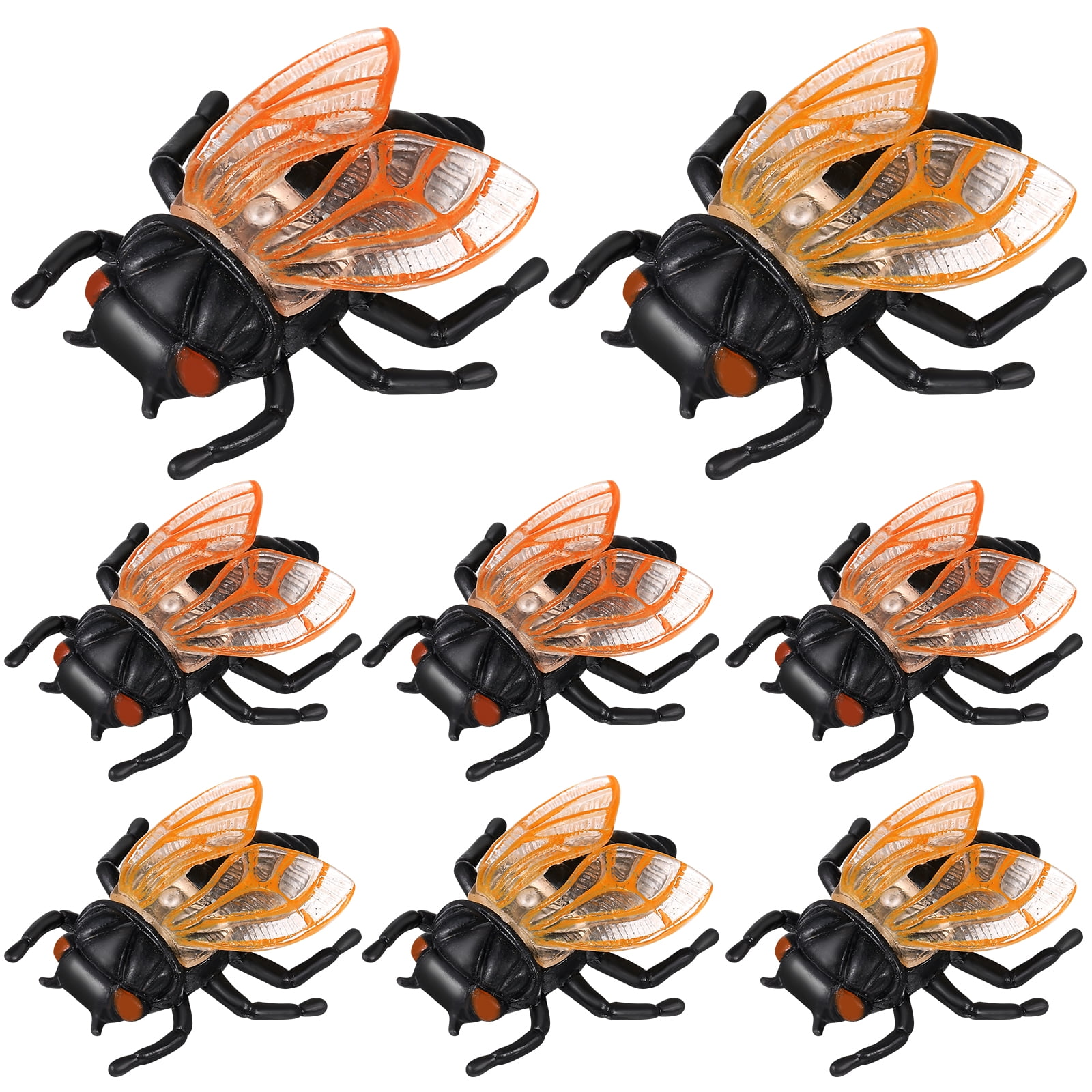 Cicada Figurine Toy Set of 20PCS for Decor Adorable Black PVC Small ...