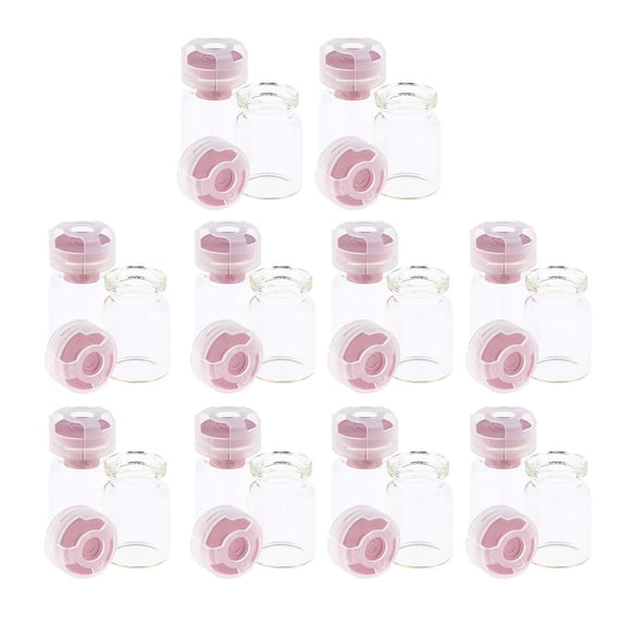 20 PCS Transparent Jars Little Bottles with Stoppers - Pink - Walmart.com