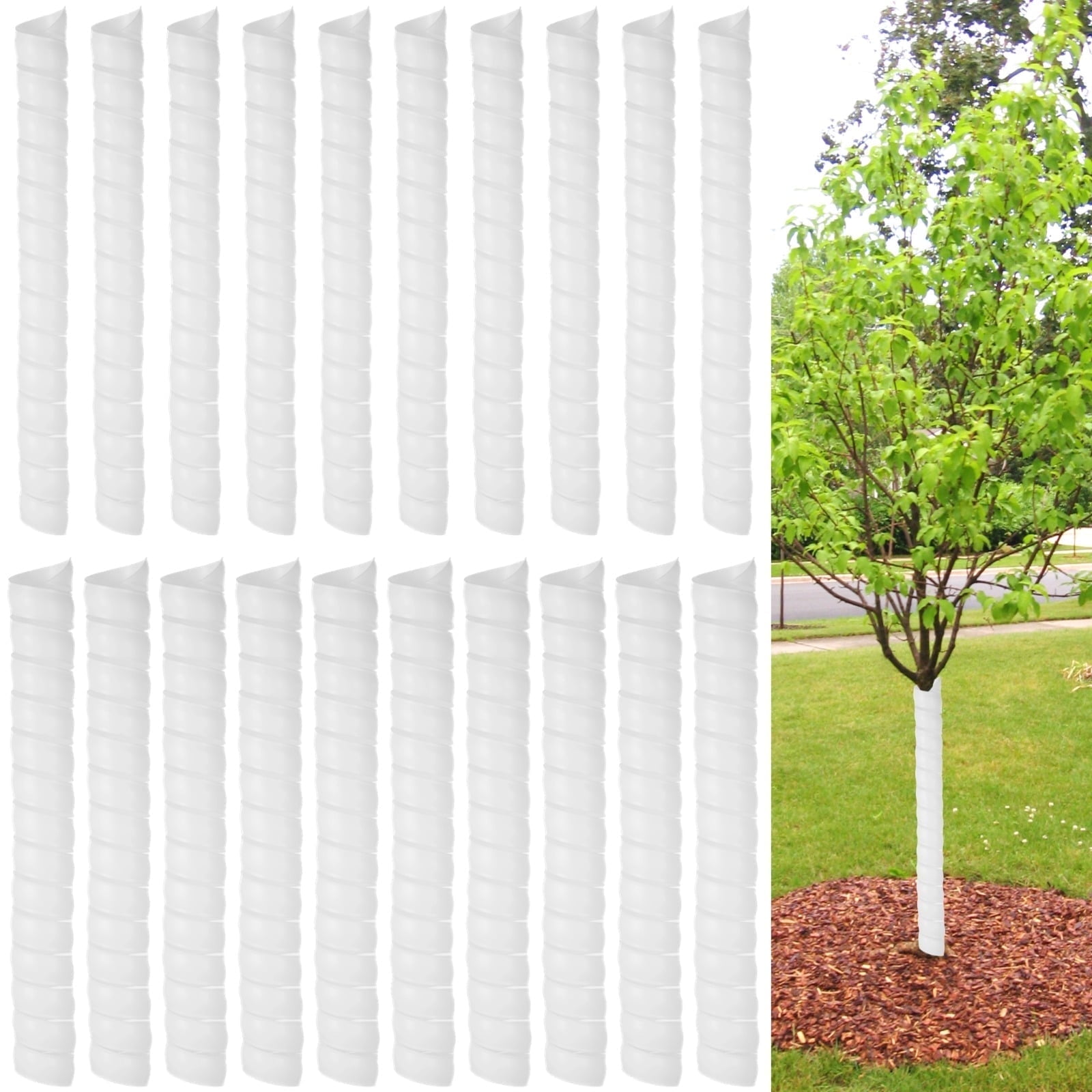 20 PCS Tree Trunk Protectors, Plastic Spiral Trunk Protectors, Wrap ...