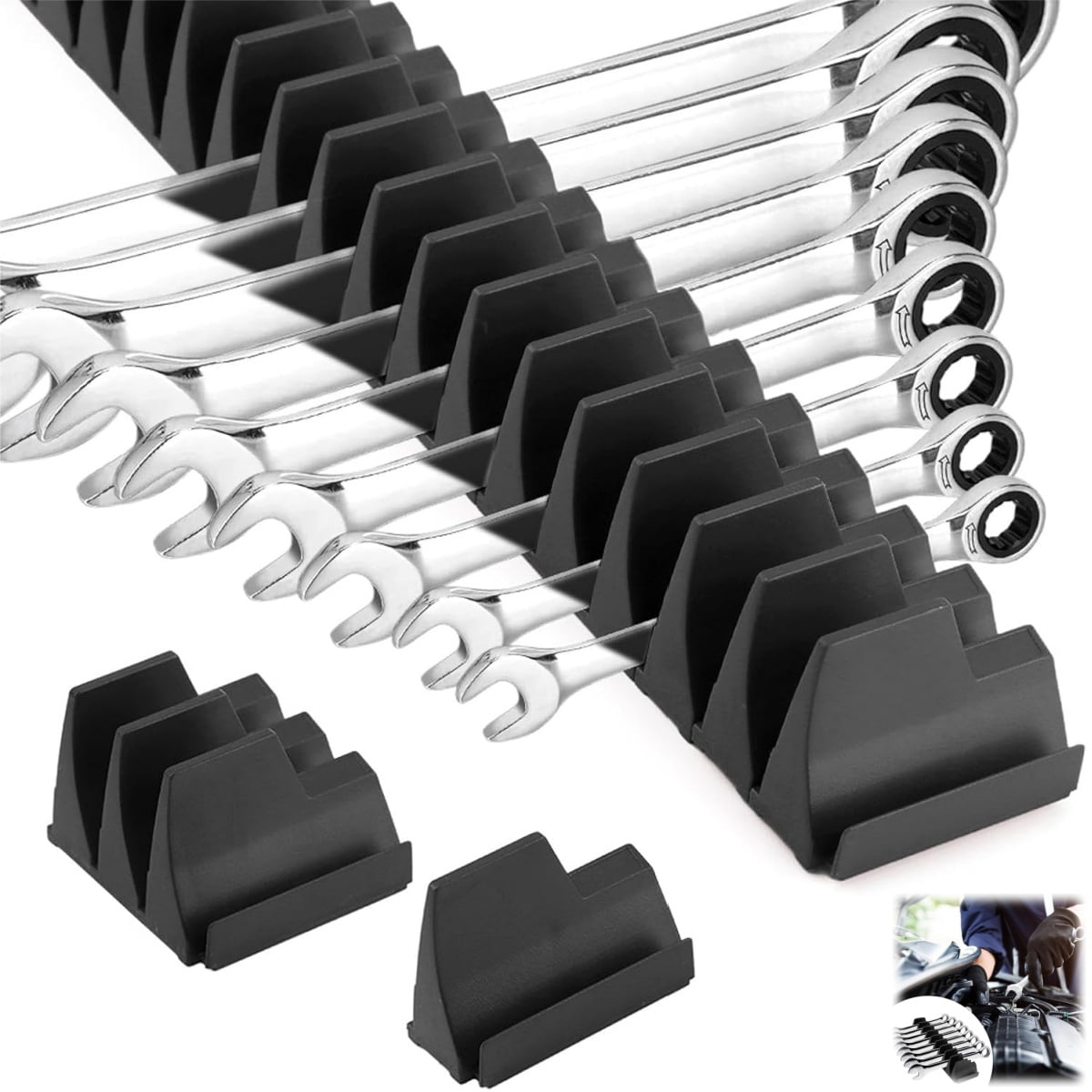 20 PCS Wrench Organizer, Magnetic Wrench Tool Organizers for Tool ...
