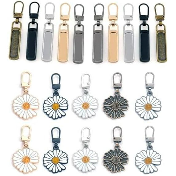 20 PCS Zipper Pull Replacement，Detachable Metal Zippers PullsRepair ...