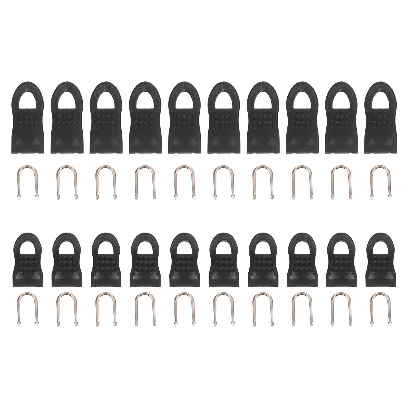 Houderco Zipper Pull Tab Black Rubber 20Pack 1.34X0.55in - Walmart.com