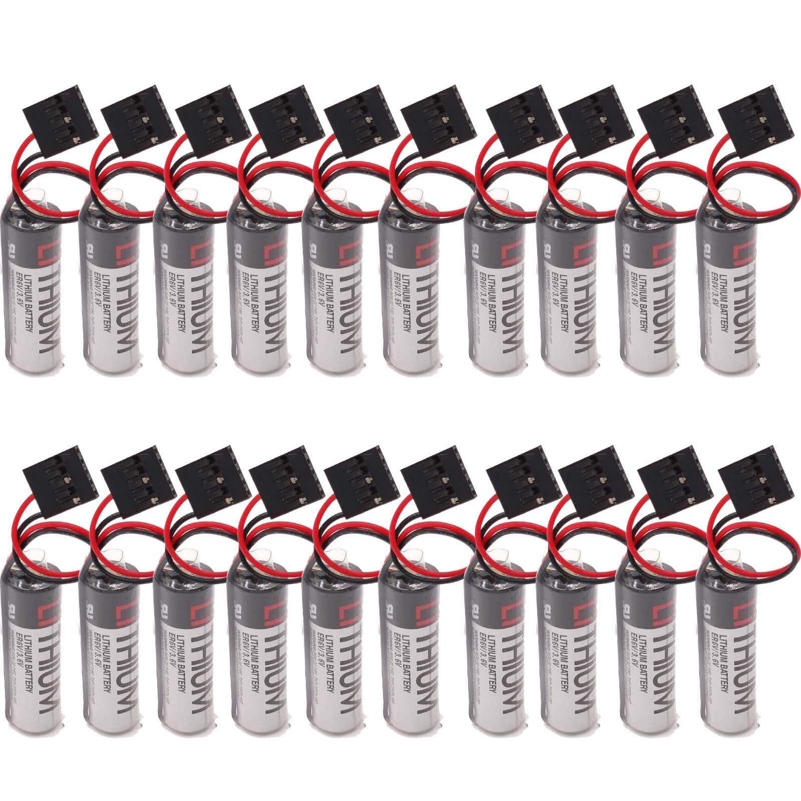 20 PCS new AA Battery ER6V 3.6V ER6VC3N 3.6V 2000mah PLC Lithium ...