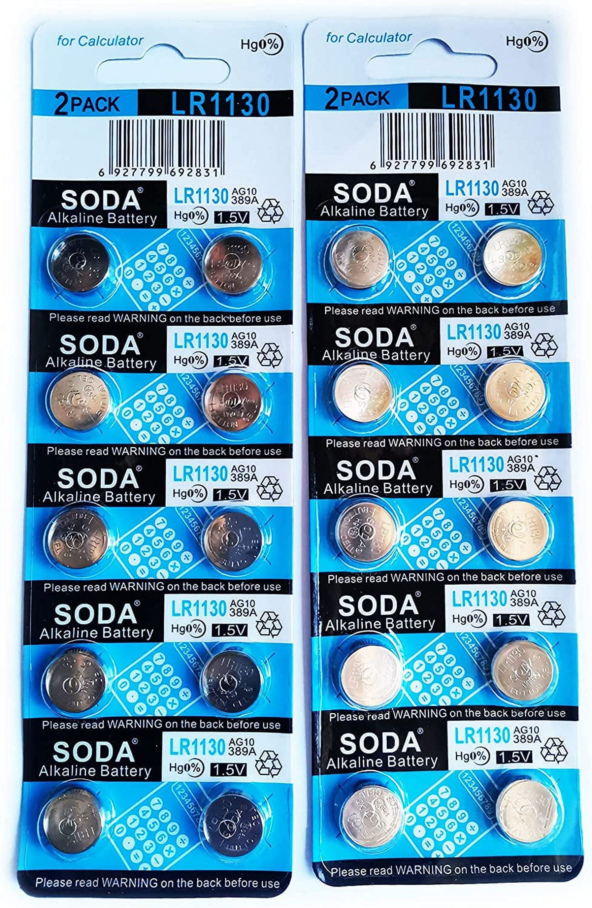 20/PK Alkaline Button Cell Batteries AG10 LR1130 389 SR1130 189 for ...