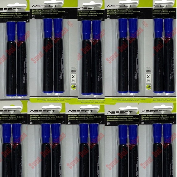20-PK Fastenal Aspect Permanent Blue Chisel Point Markers, 4.5MM ...
