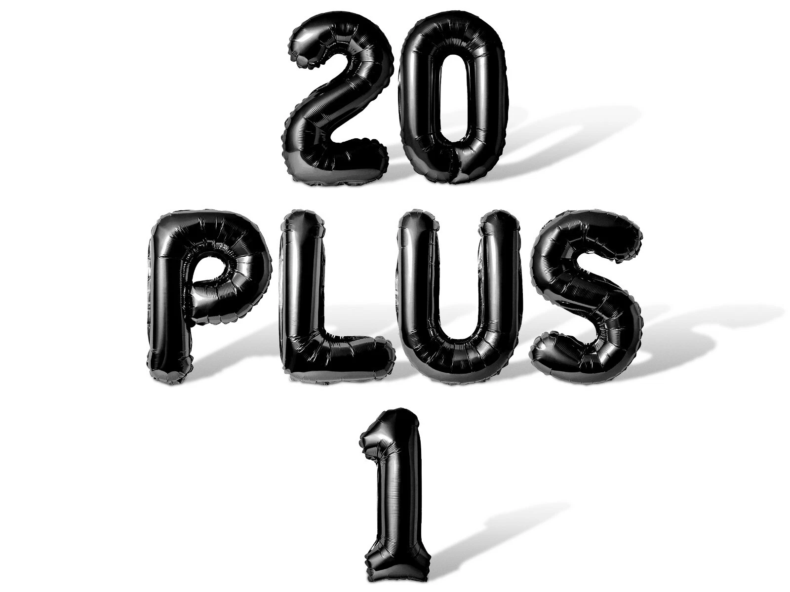 20 PLUS 1 Letter Balloon Banner - 21st Birthday Party Decorations - 21 ...