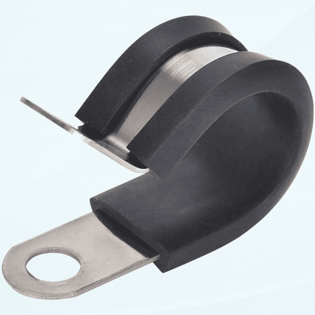 20 Pack 1-1/4 Inch Stainless Steel Cable Clamp, Rubber Cushioned ...