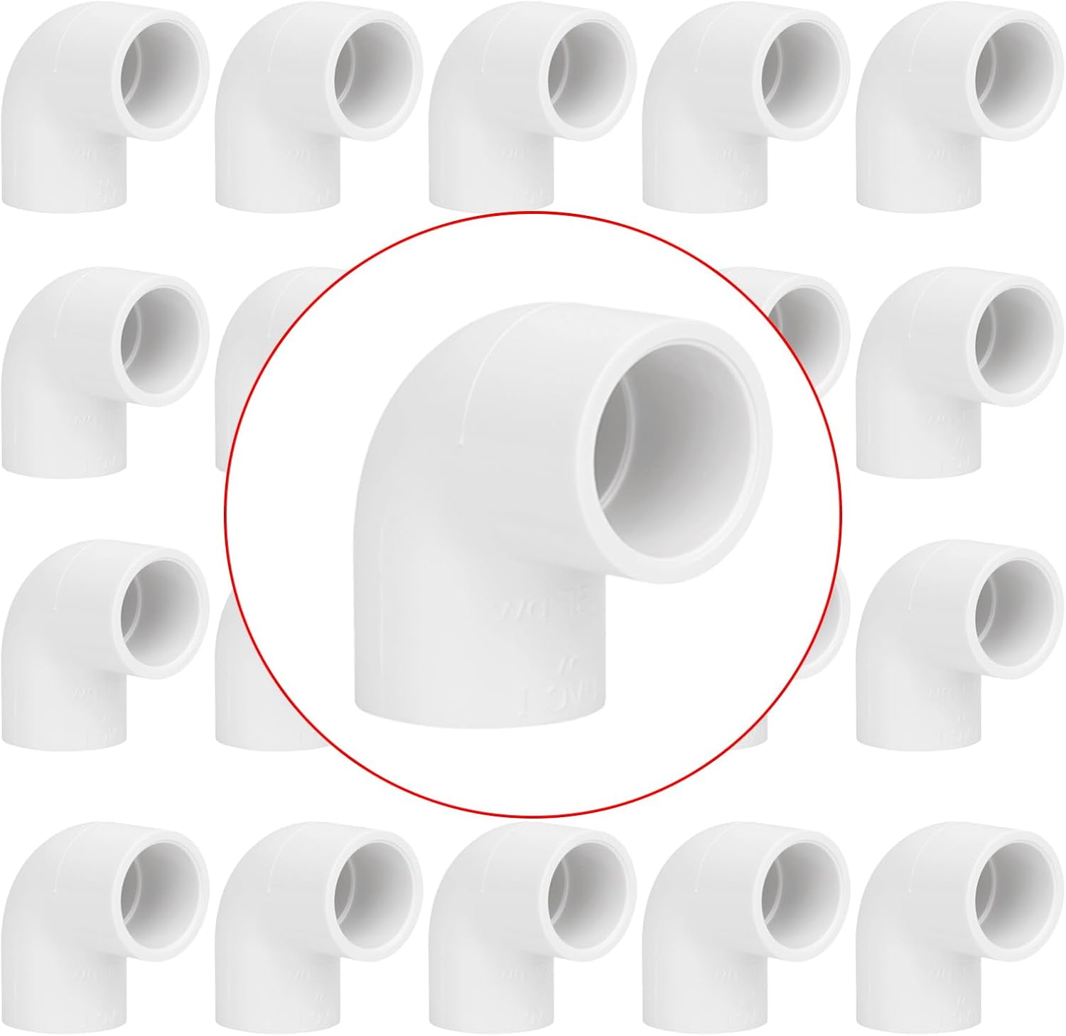 20 Pack 1/2" 90 Degree Elbow PVC Pipe Fittings, SCH40 2-Way Right Angle ...