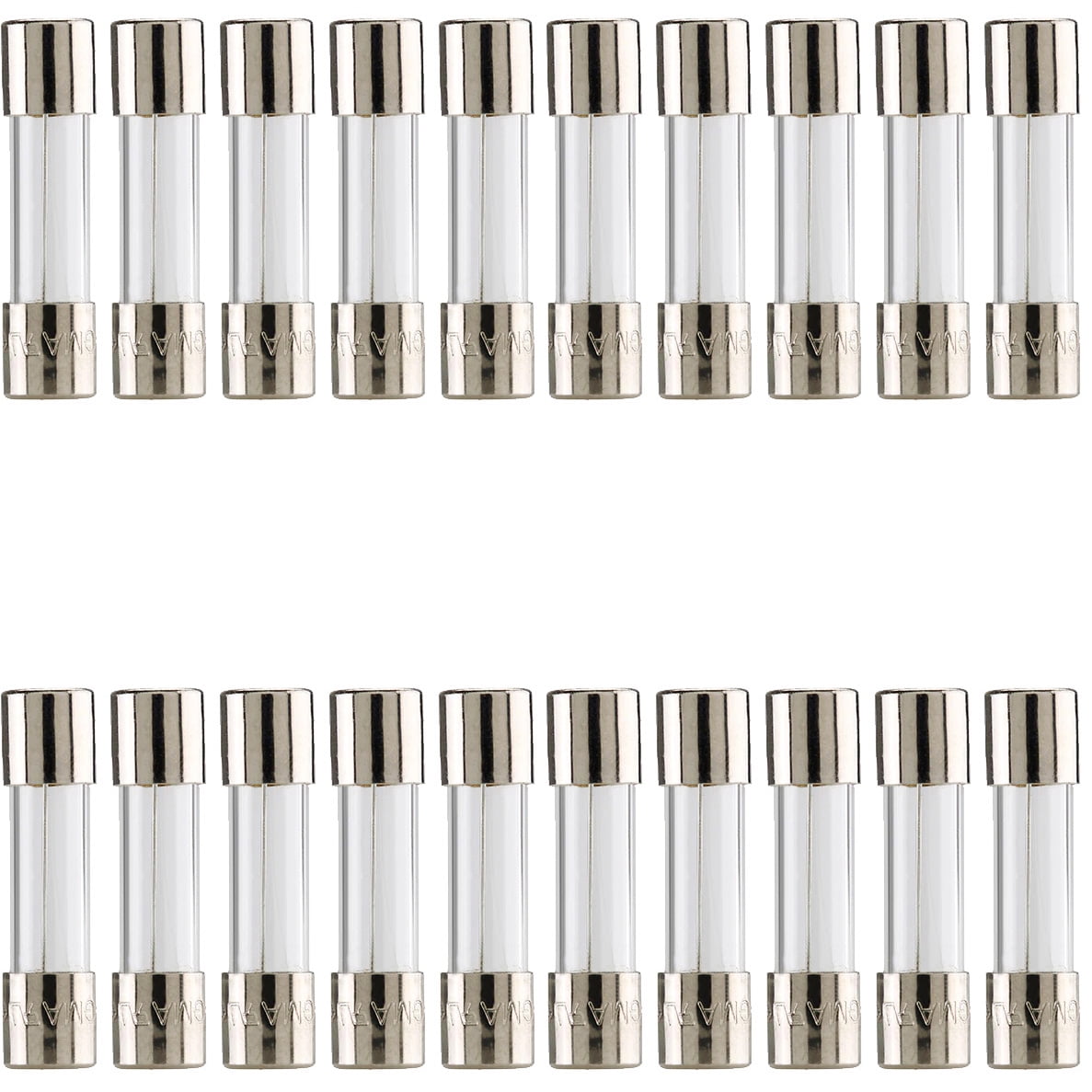 20 Pack 1/2 Amp 250 Volt GMA Style Fast Acting Fuse, 0.5A, 3/16" x 3/4 ...