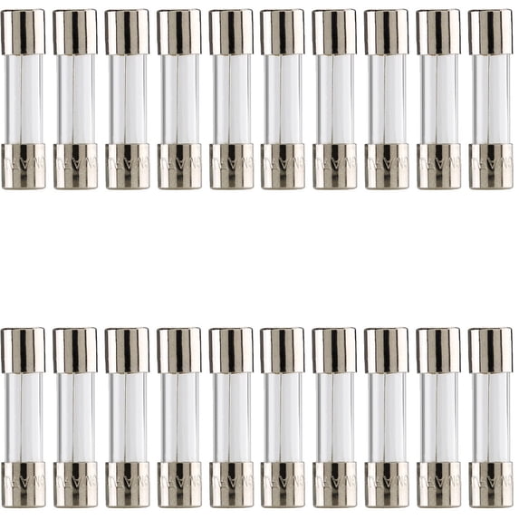 20 Pack 1/2 Amp 250 Volt GMA Style Fast Acting Fuse, 0.5A, 3/16" x 3/4 ...