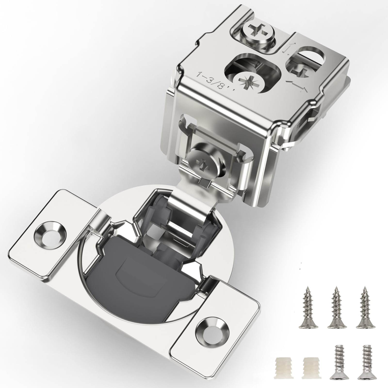 20 Pack 1-3/8" Overlay Soft Close Cabinet Hinges, Face Frame 105 ...