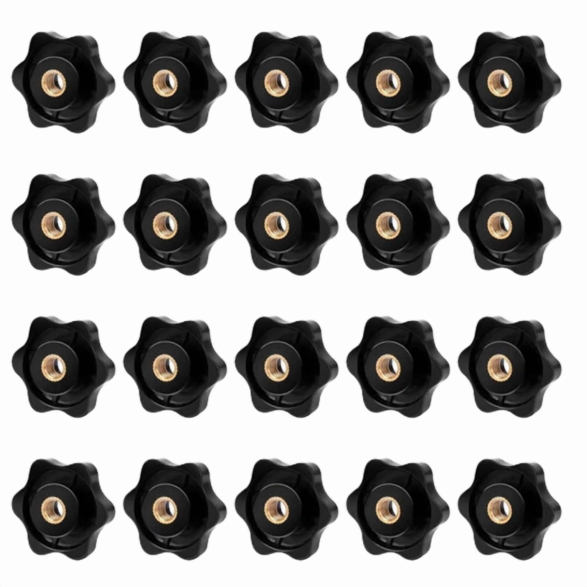 20 Pack 1/4-20 Knob 6 Star Knobs 1/4 Inch 20 Female Threaded Hexagon ...