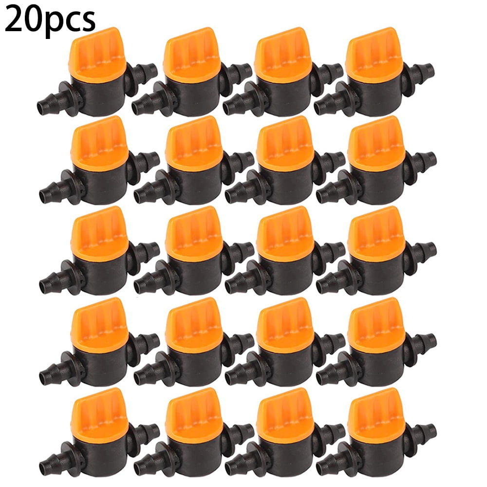 20 Pack 1/4'' Plastic Drip Irrigation Switch Valve Gate Valves for 4 ...