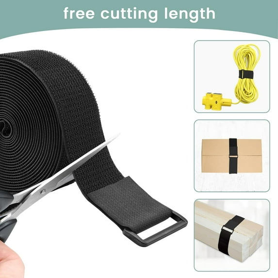 20 Pack 1.5" x 16Ft Hook and Loop Cinch Straps, Heavy Duty Adjustable ...