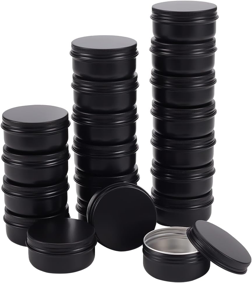 20 Pack 1.7 OZ Tin Cans Screw Top Round Aluminum Cans Screw Lid ...