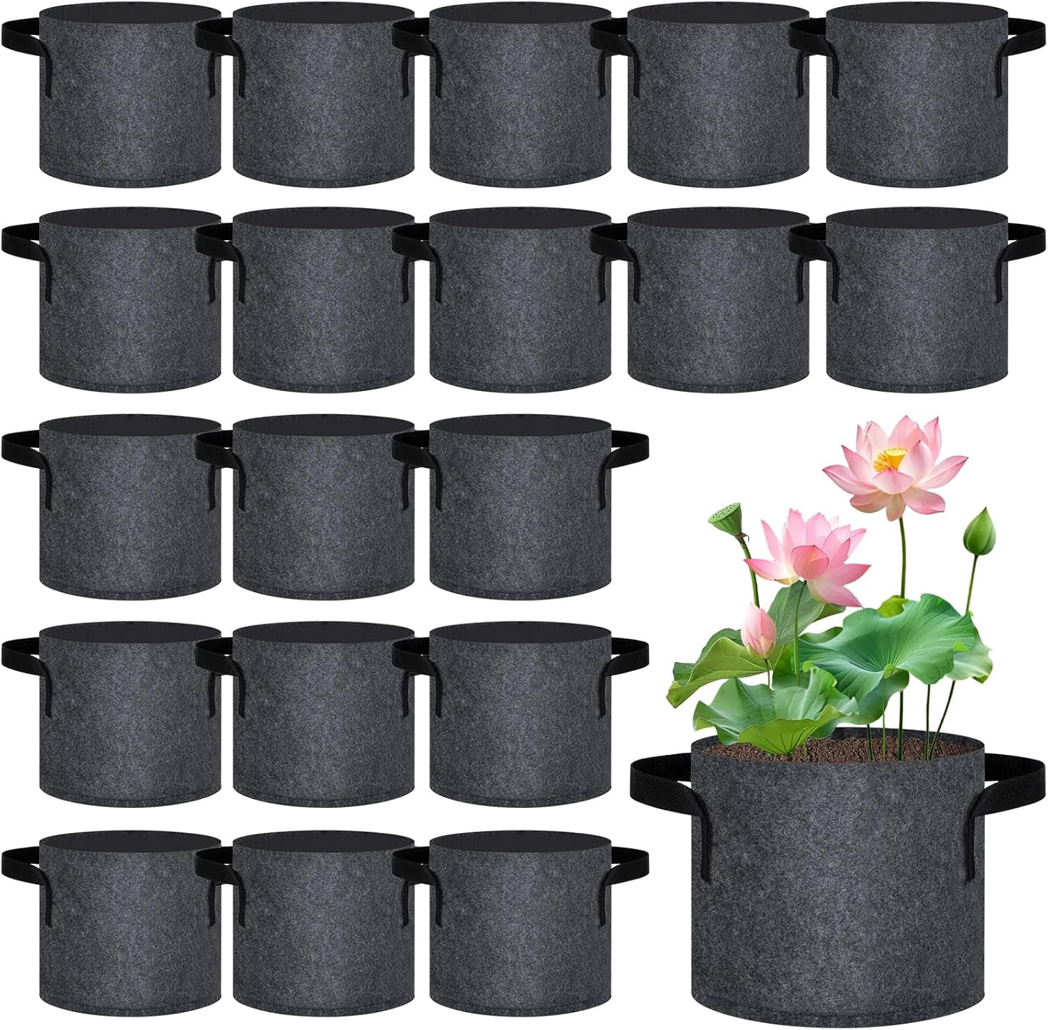 20 Pack 1 Gallon Lily Plant Pots for Pond Reusable Fabric Aquatic Plant ...