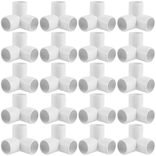 20 Pack 1 Inch 3 Way PVC Pipe Elbow, PVC Tee Fittings Pipe Connectors ...