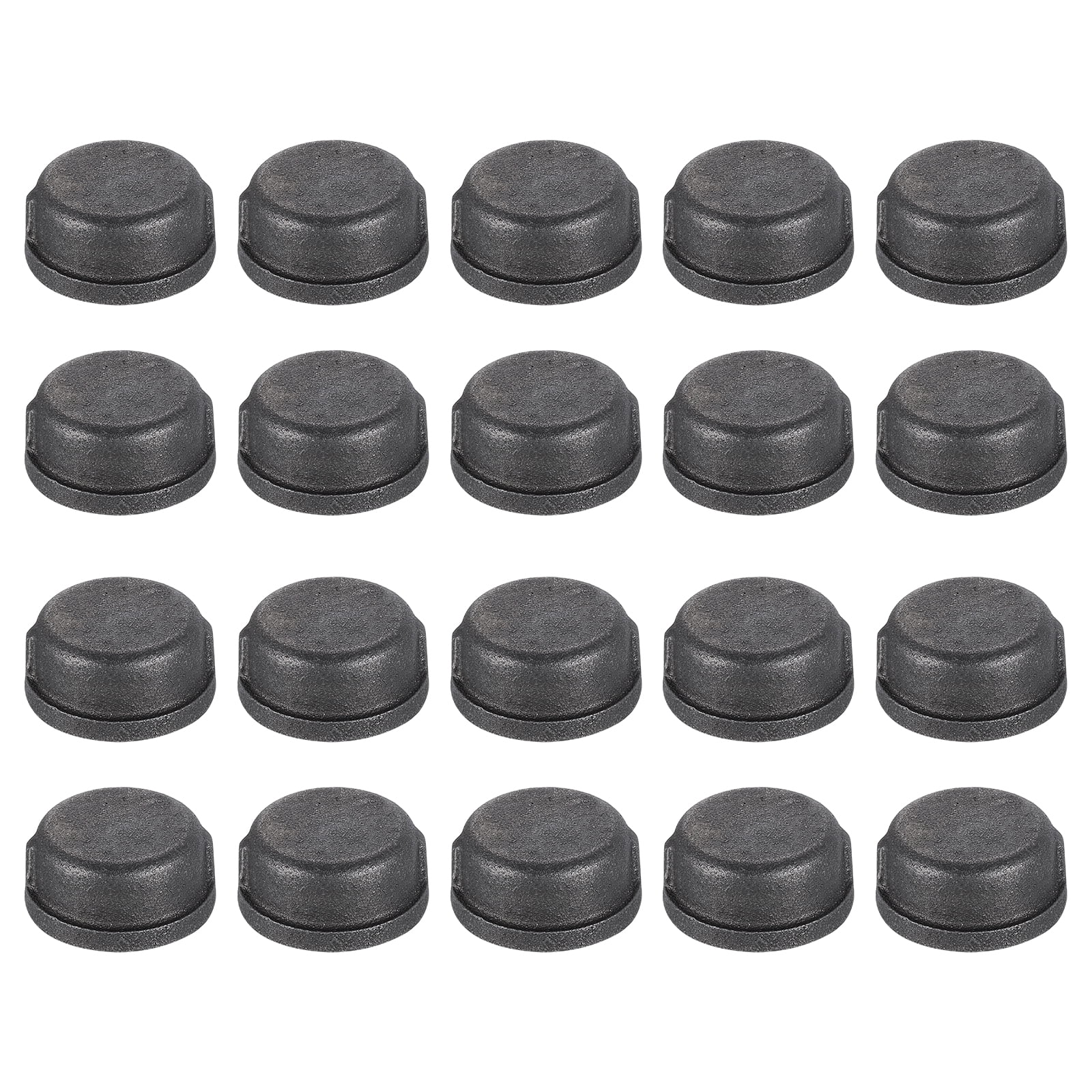 20 Pack 1" Round Head Steel Threaded Pipe Fitting Caps, Black - Walmart.com