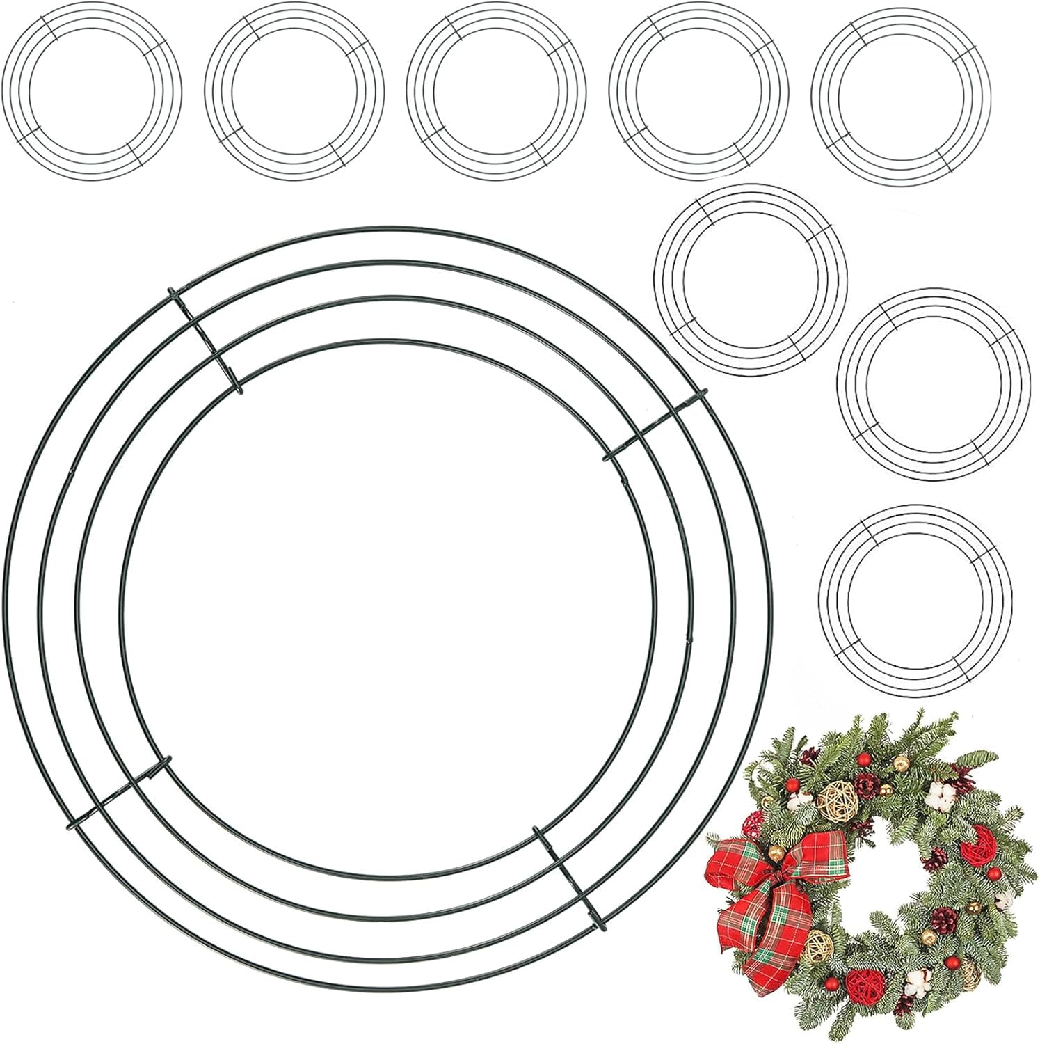 20 Pack 10 Inch Wire Frames, Round Metal Wreath Form, Metal Wire Wire ...