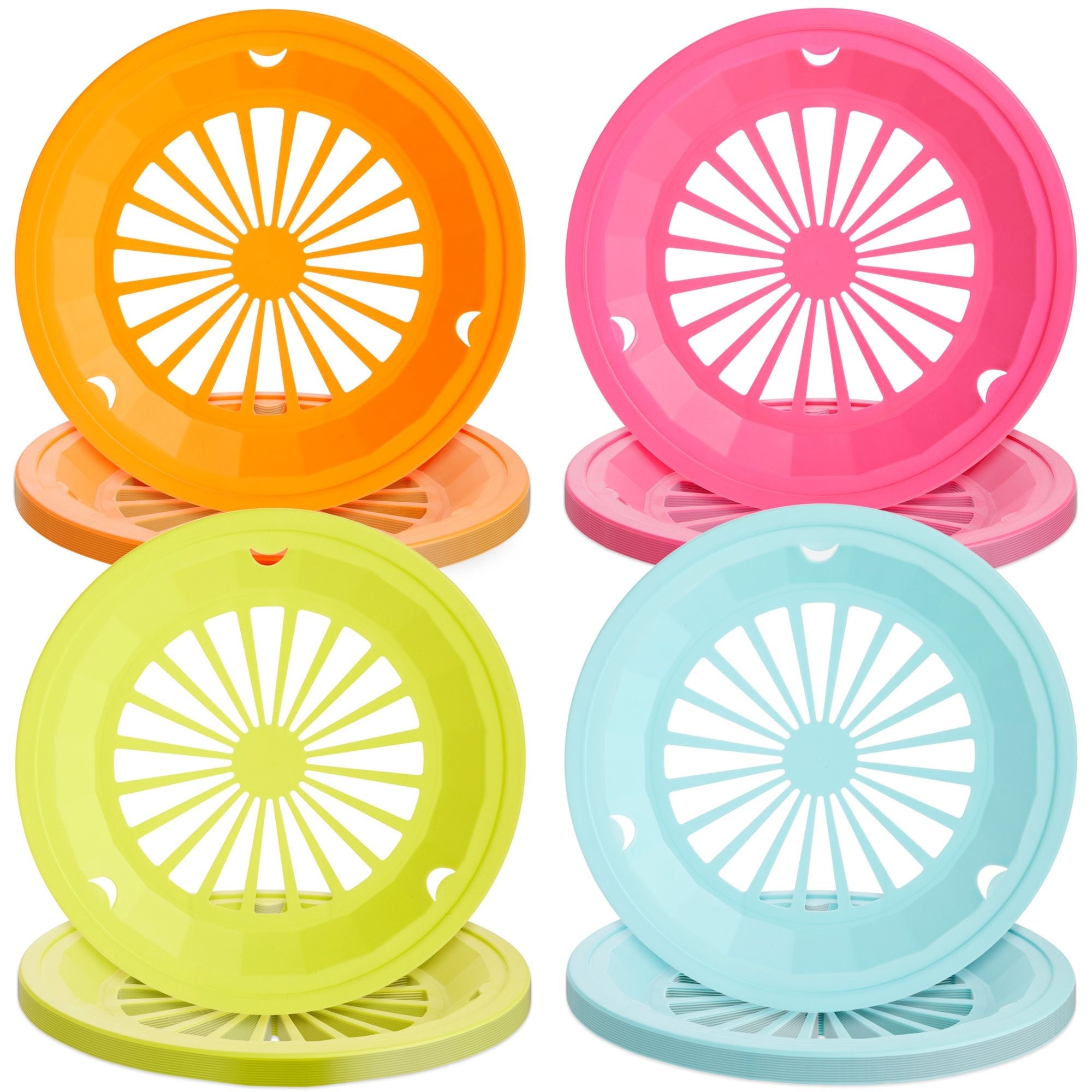 20 Pack 10 inch Reusable Plastic Paper Plate Holders, Heavy Duty Picnic ...