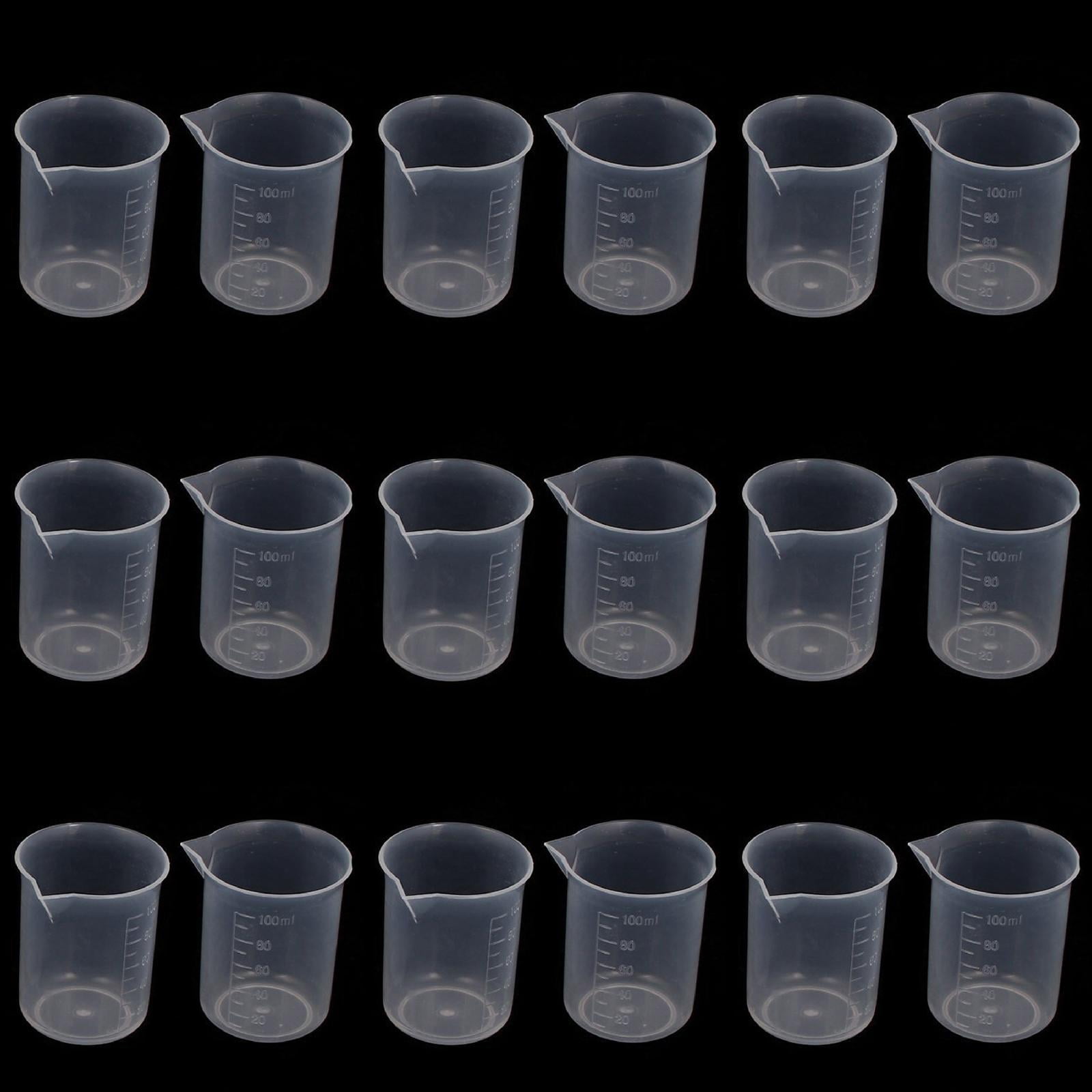 20-Pack 100mL Measuring Cups - Clear Graduated Beakers for Resin, Epoxy ...