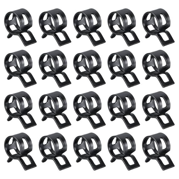 20 Pack 10mm (3/8") ID Spring Band Type Clamps, Carbon Steel Fuel Hose ...