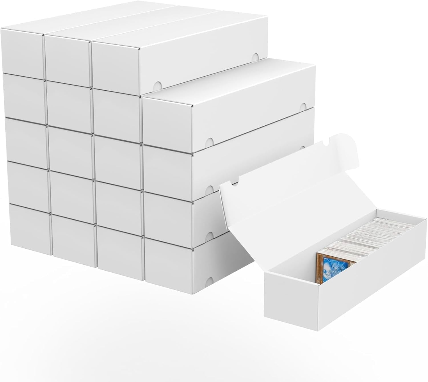 20-Pack 1100 Count White Corrugated Cardboard Bulk Trading Card Storage ...