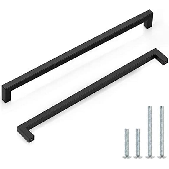 20 Pack 12-3/5" Hole Centers Cabinet Pulls Black Drawer Handles ...