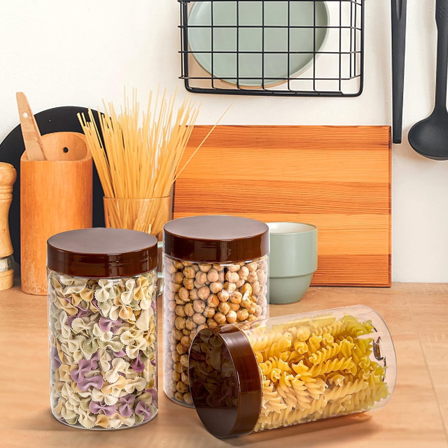 20 Pack 12 Oz Clear Wide Mouth Plastic Jars, Break-Resistant Food Grade ...