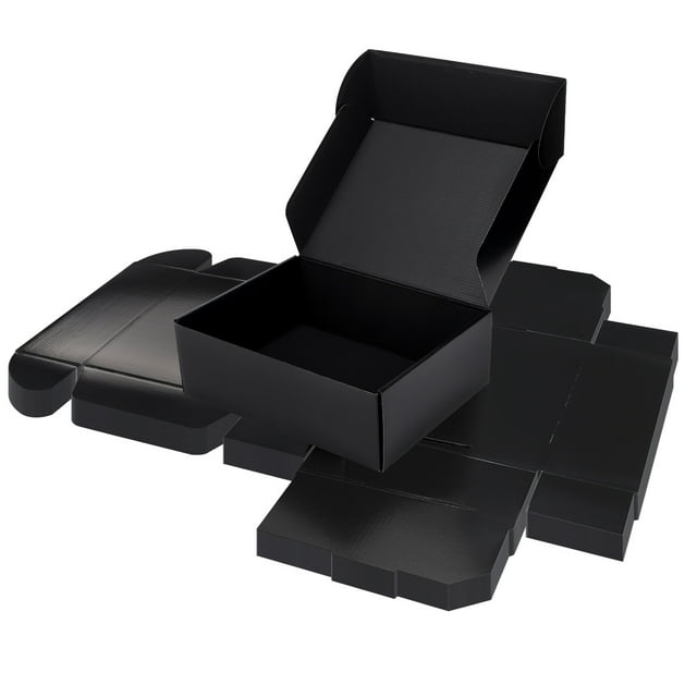 20 Pack Recycled Moving Supplies, 12x9x4 Black Cardboard Shipping Boxes ...