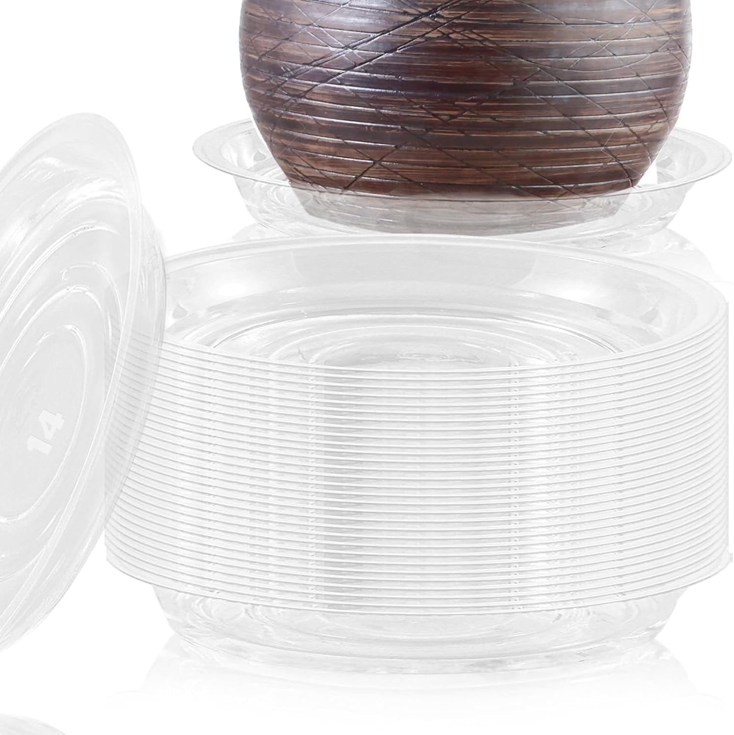 20 Pack 14 Inch Plant Saucer Clear Plant Saucers for Outdoors Plants ...