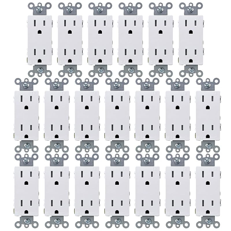 [20-Pack] 15 Amp Decorator Wall Outlet Receptacle, Tamper Resistant ...