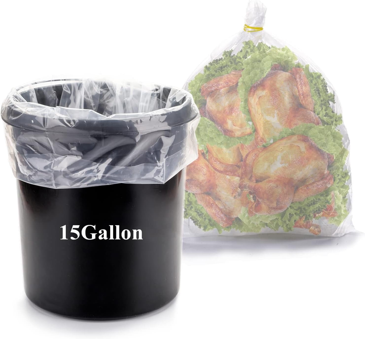 20 Pack 15 Gallon Bucket Liner Bags for Marinating and Brining, 5.5 Mil ...