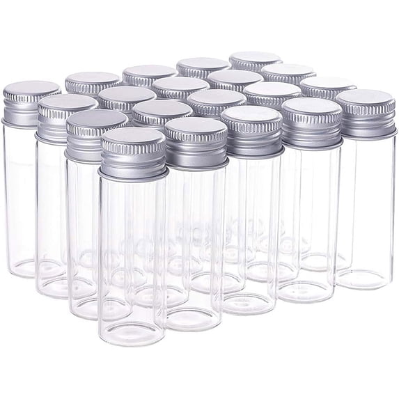 20 Pack 15ml/0.5oz Glass Bottles Sample Vials with Screwed Aluminum ...