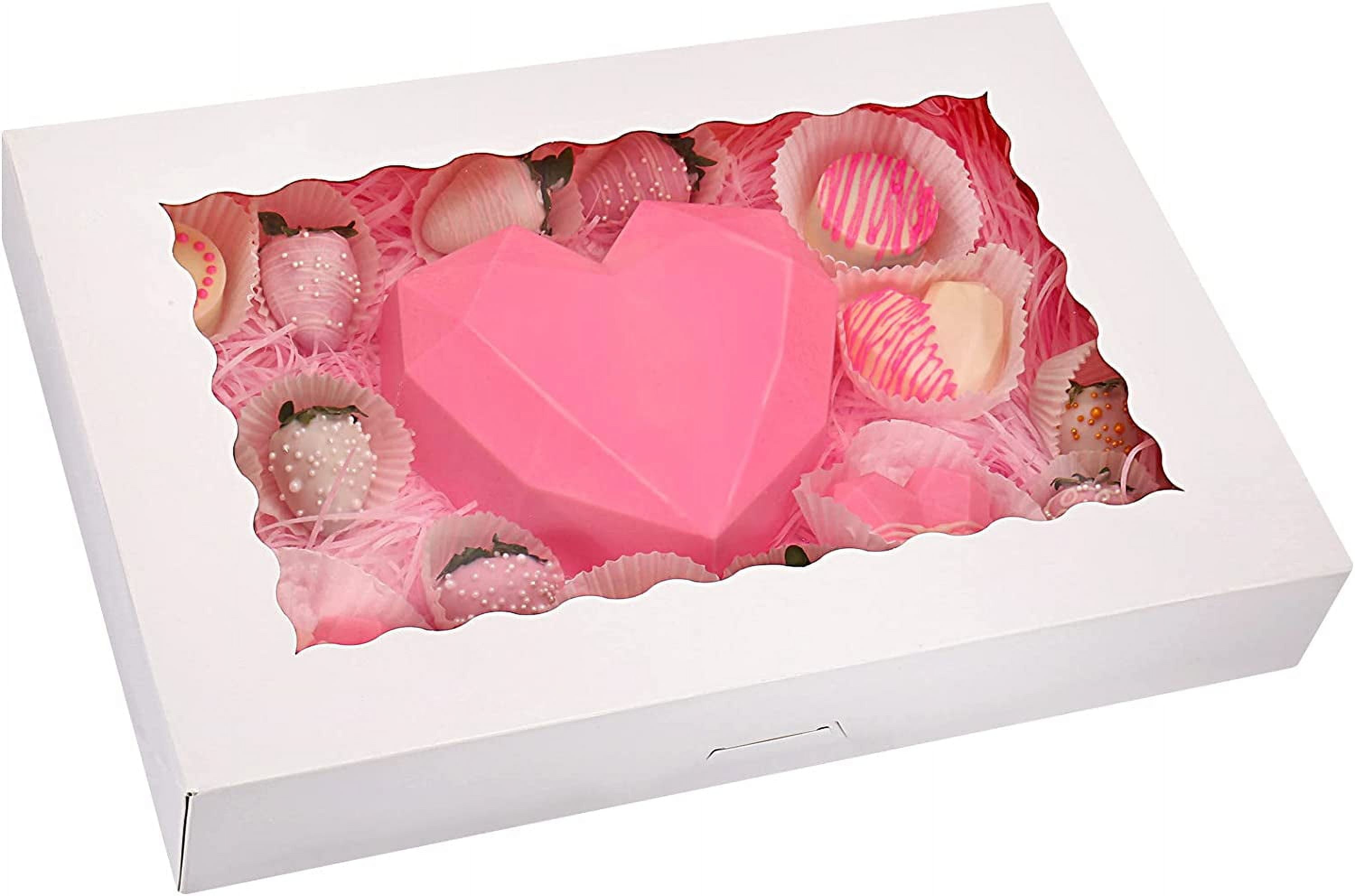 20-Pack 16" x 11" x 2.5" Bakery Boxes with Window Hold 12 Donuts, Auto ...