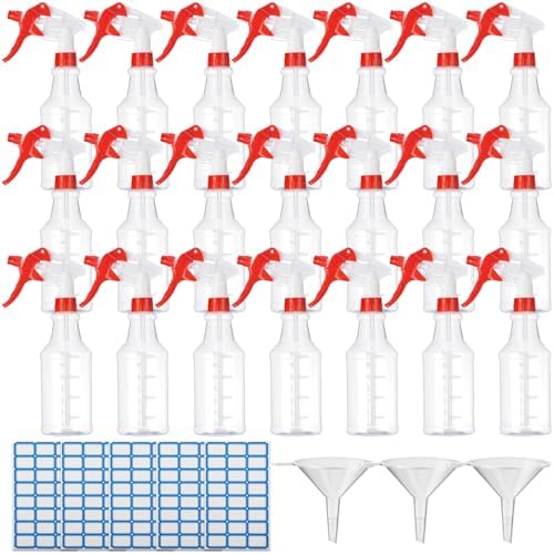 20 Pack 16oz Empty Spray Bottles, Leakproof Cleaning Bottles with ...