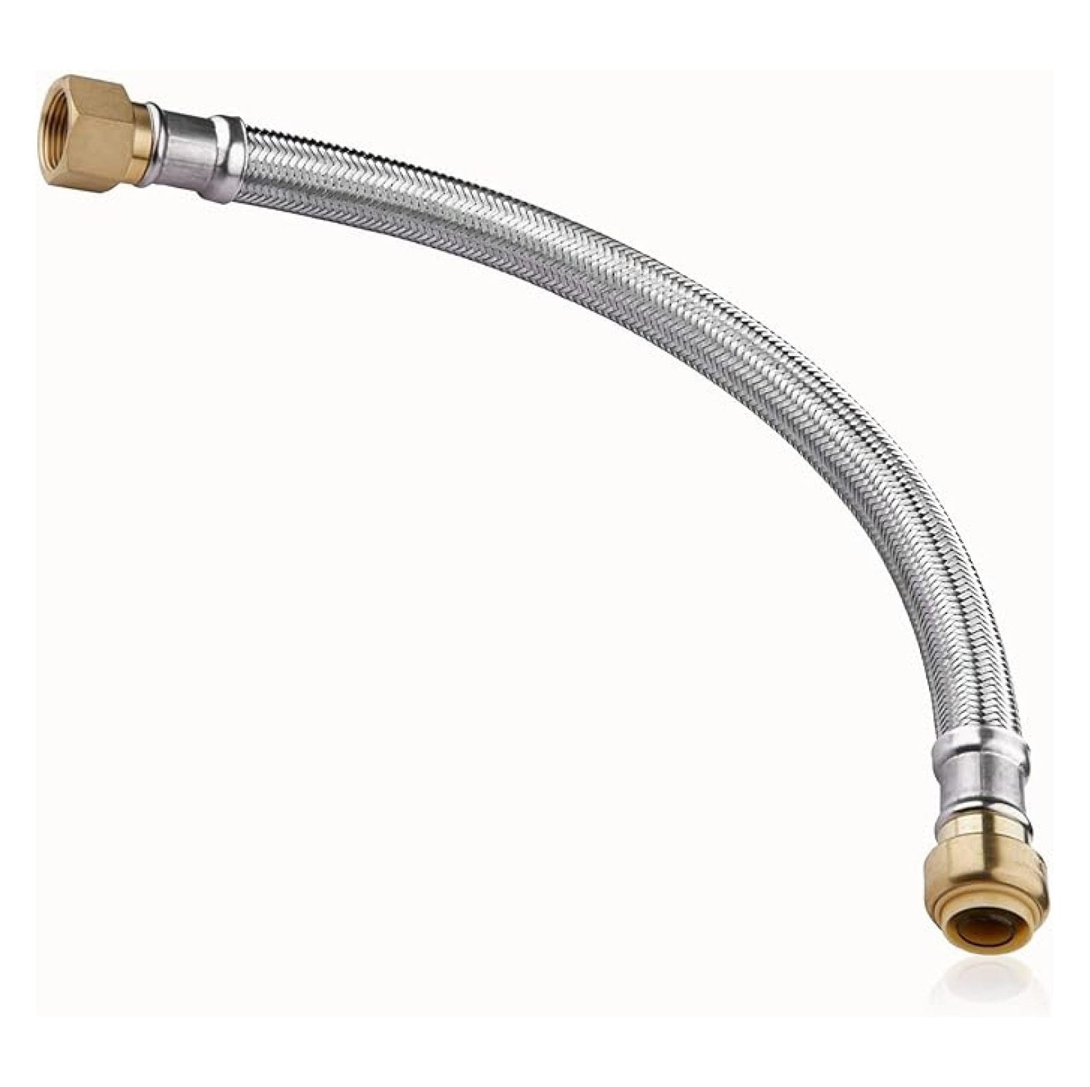 20-Pack 18 Inch Flexible Water Heater Connector,1/2 Inch Push-fit x3/4 Inch FIP, Stainless Steel ...