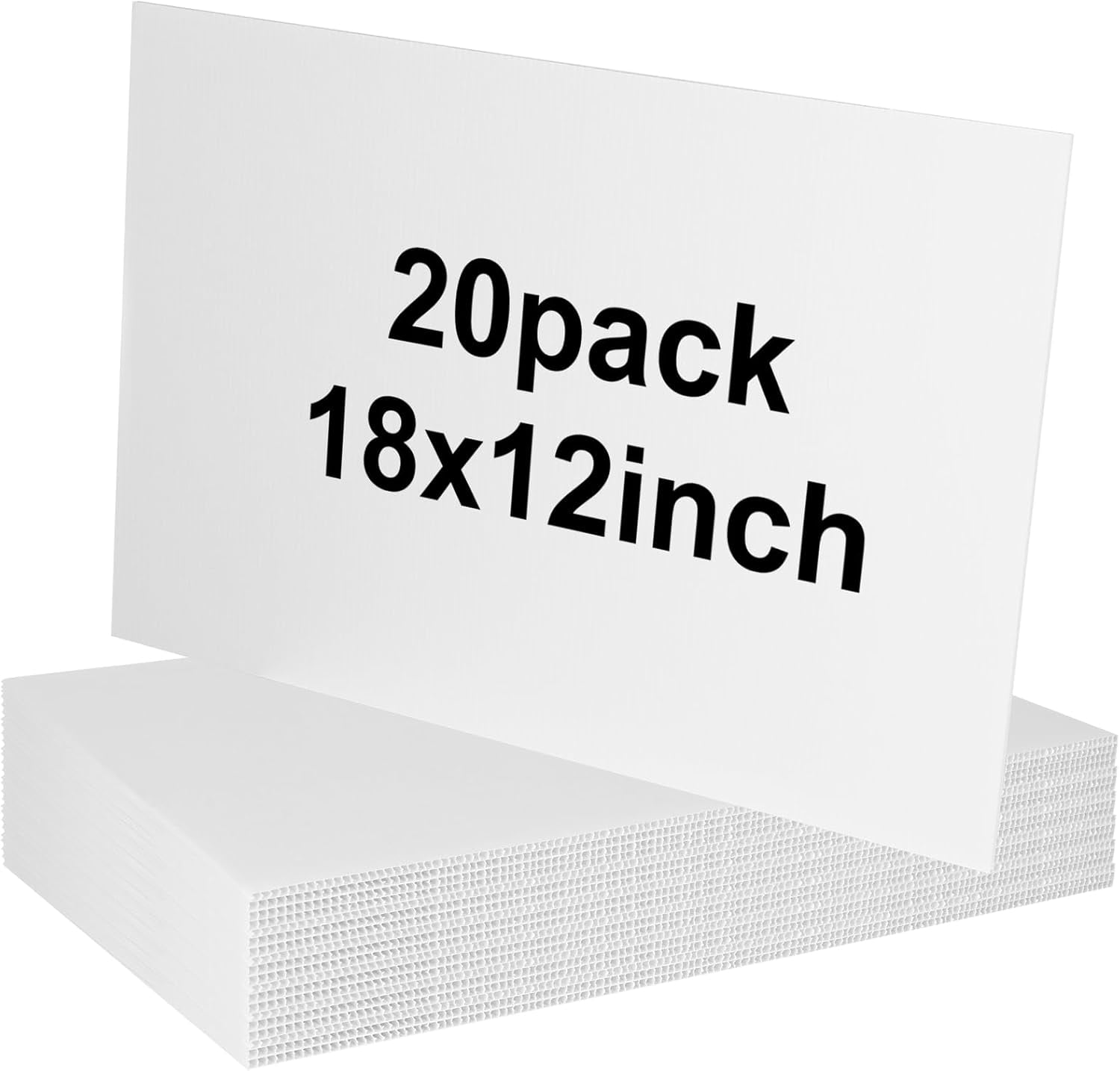 20 Pack 18'' x 12'' White Corrugated Plastic Sign Blank Board Double ...