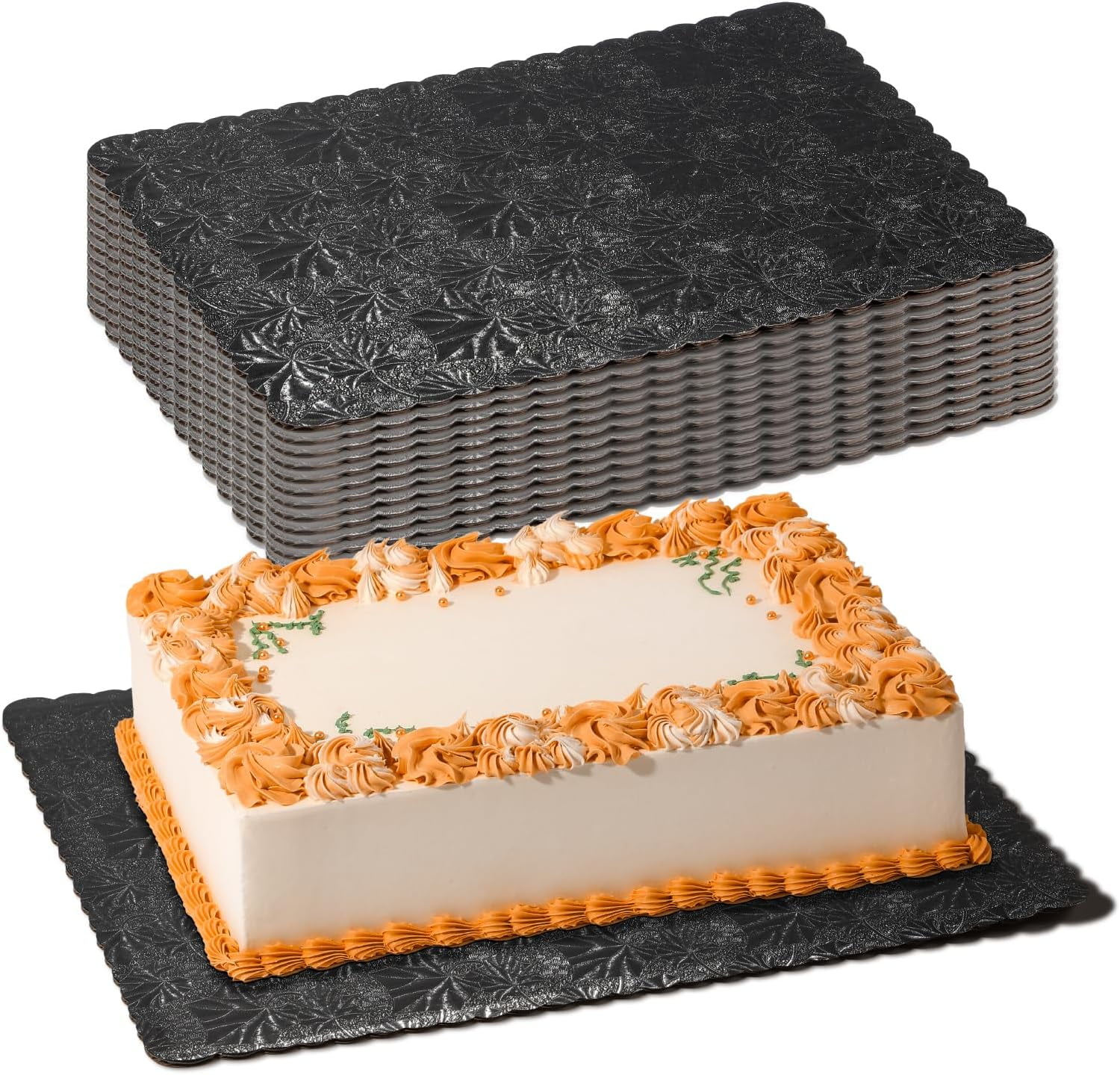 [20 Pack 19x14 Rectangle Cake Boards Black Cardboard Cake Base, Half ...