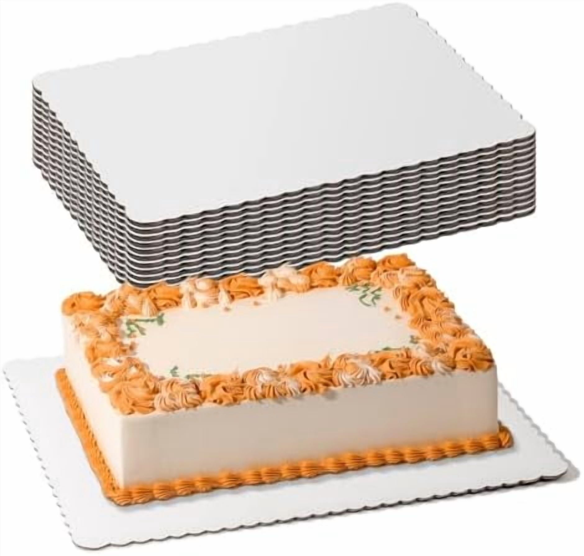 [20 Pack 19x14 Rectangle Cake Boards White Cardboard Cake Base, Half ...