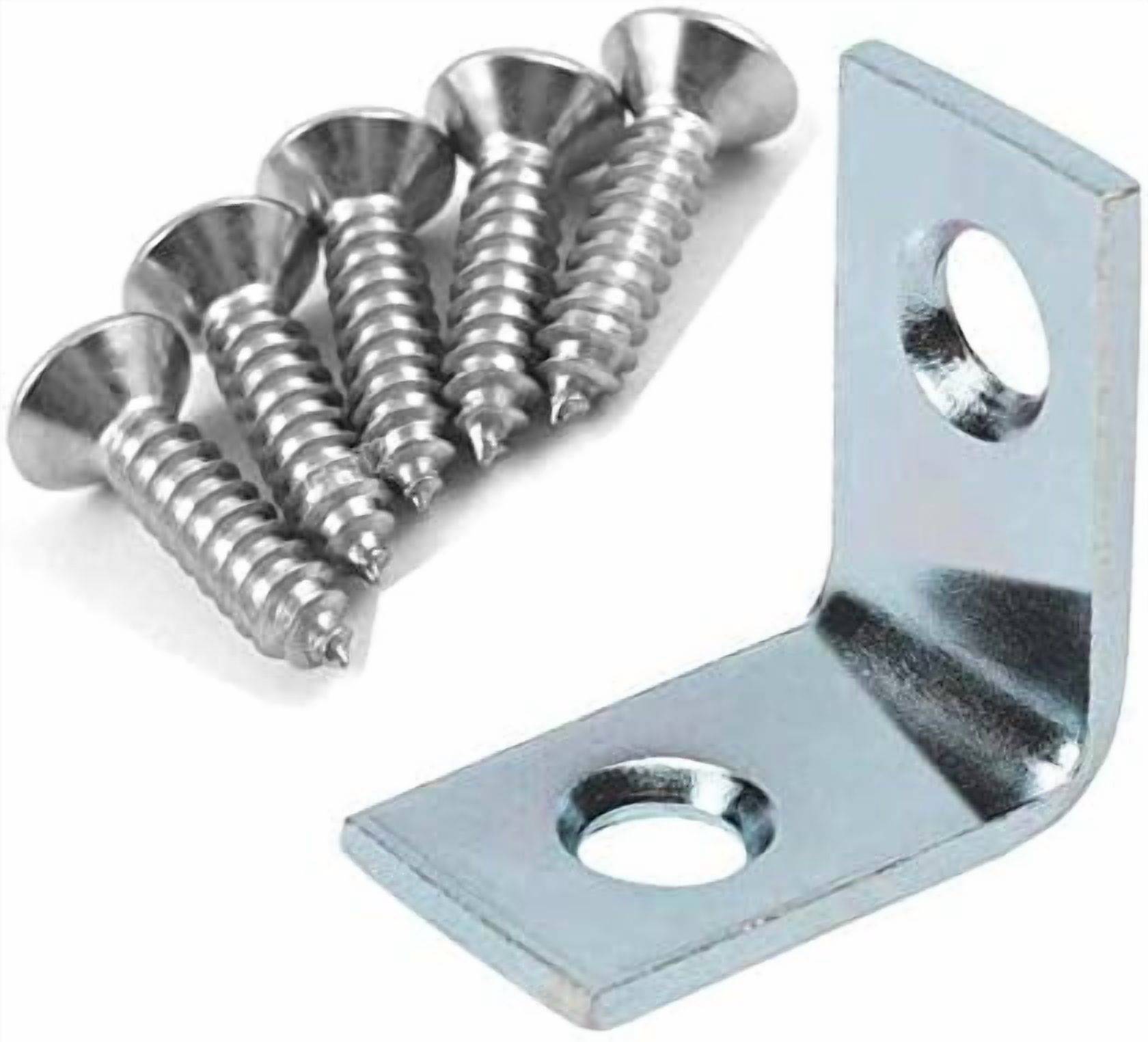 20 Pack 1x1 Corner Brace with Screws - Zinc Plated Steel L Brackets for ...