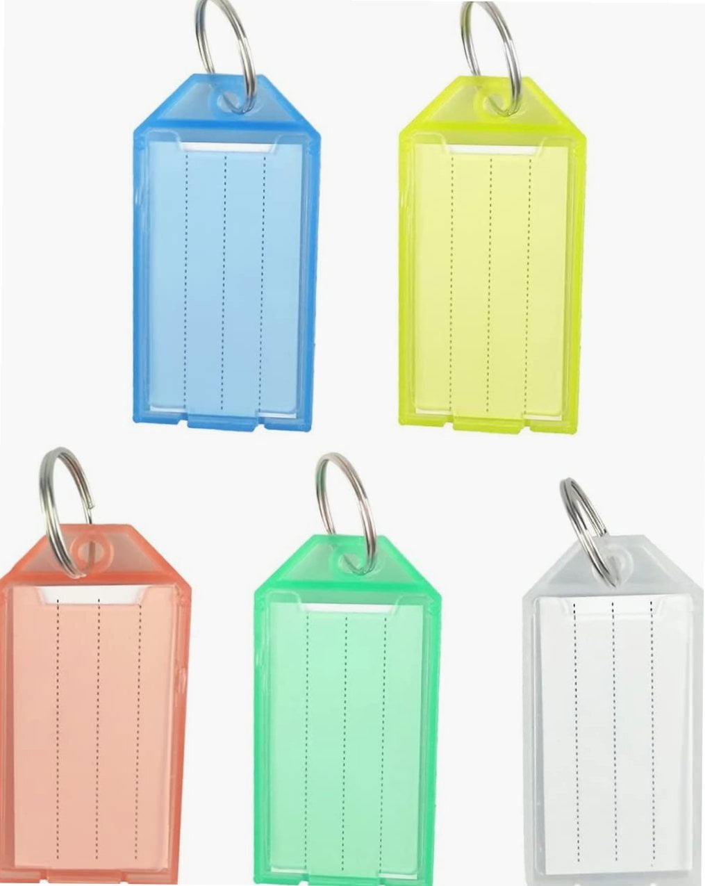 20 Pack 2.2 Inch Tough Plastic Key Tags, Key Labels with Split Ring and ...
