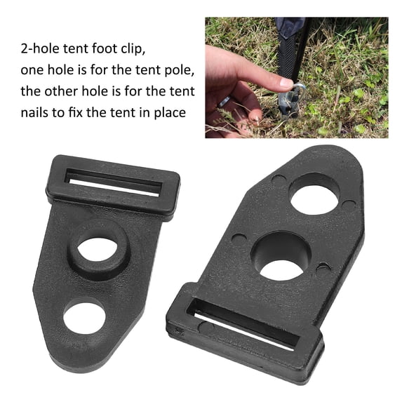 20-Pack 2-Hole Tent Foot Clamps, PVC PE Ground Fixed Clips for Camping ...