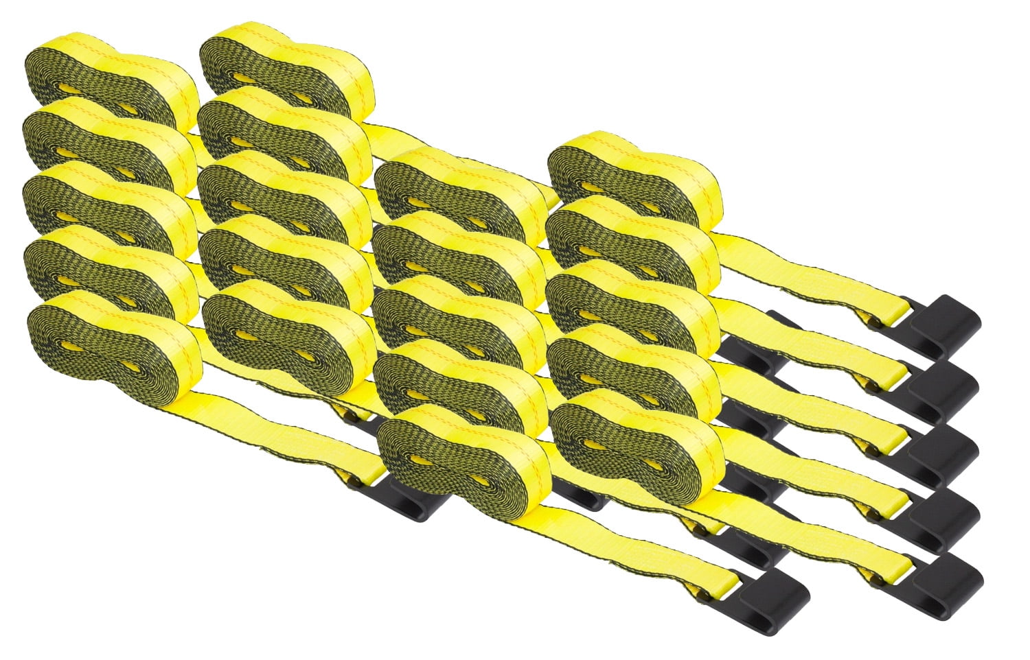 (20 Pack) 2"X30' Winch Straps w/flat hook, WLL 3335, Flatbed Tie Down ...