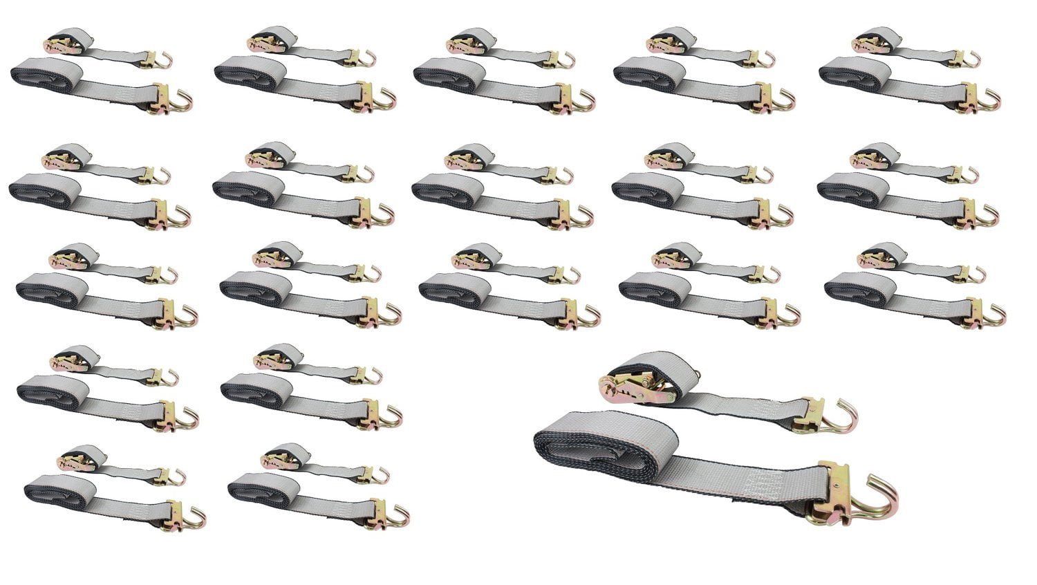 20 Pack 2'' x 12' E Track Ratchet Straps with J Hook & Spring E ...