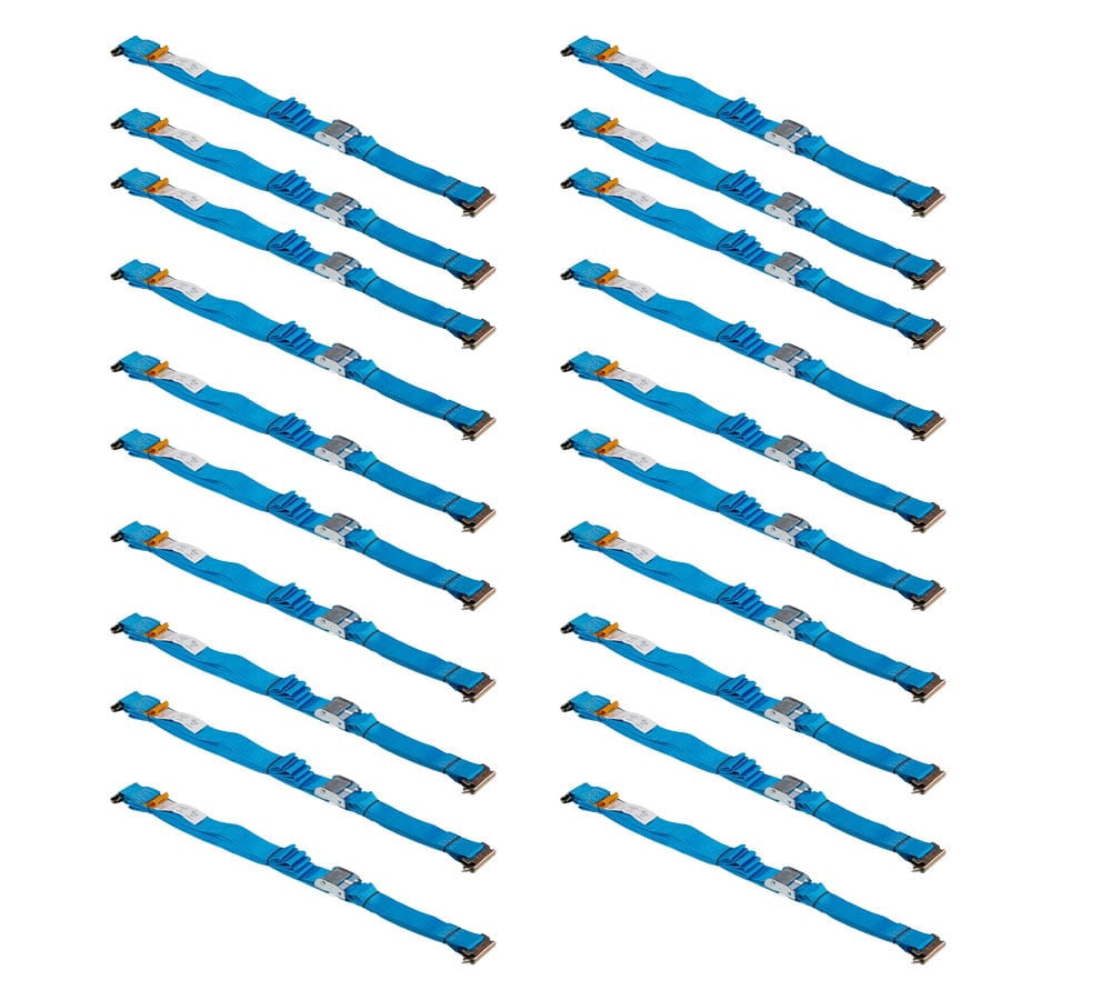 20 Pack 2" x 20' Logistic E-Track Cam Buckle Straps with Spring E ...