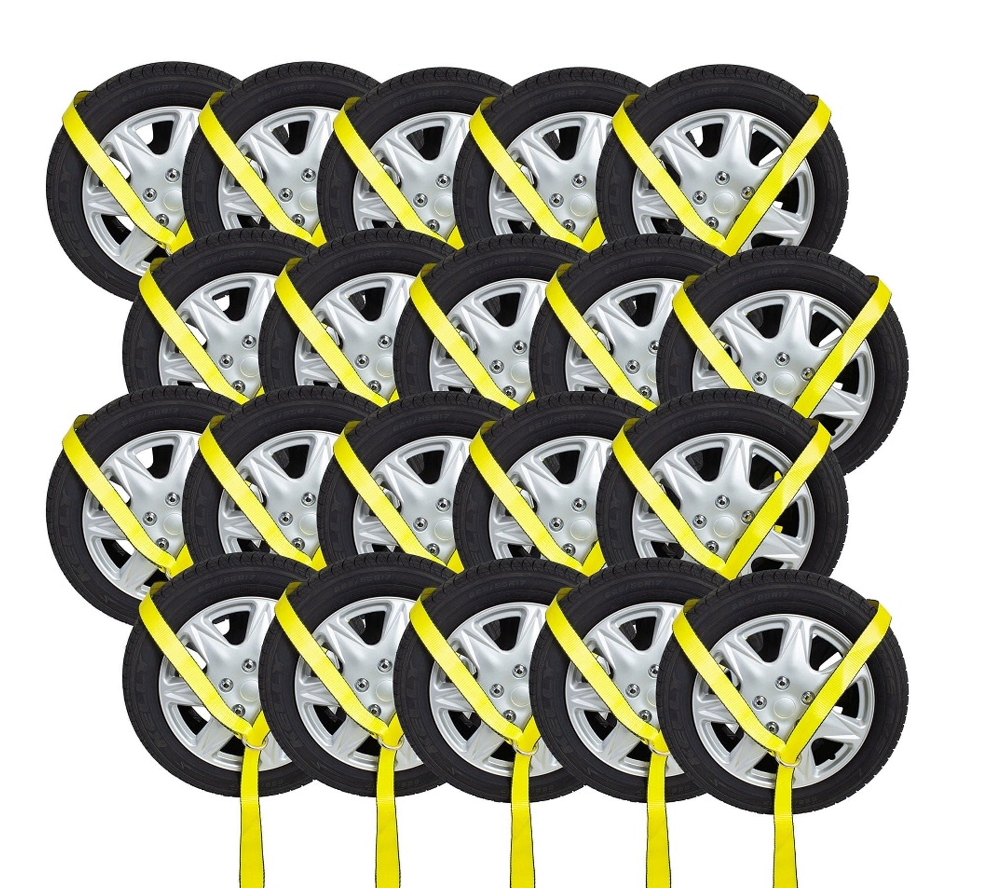 (20 Pack) 2"x12' Winch Lasso Strap w/ "O" Ring Auto Tow Tie Down Wheel ...