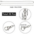 20 Pack 20 Inch/ 0.5m 2mm Stainless Steel Necklace Chains Bulk Silver ...