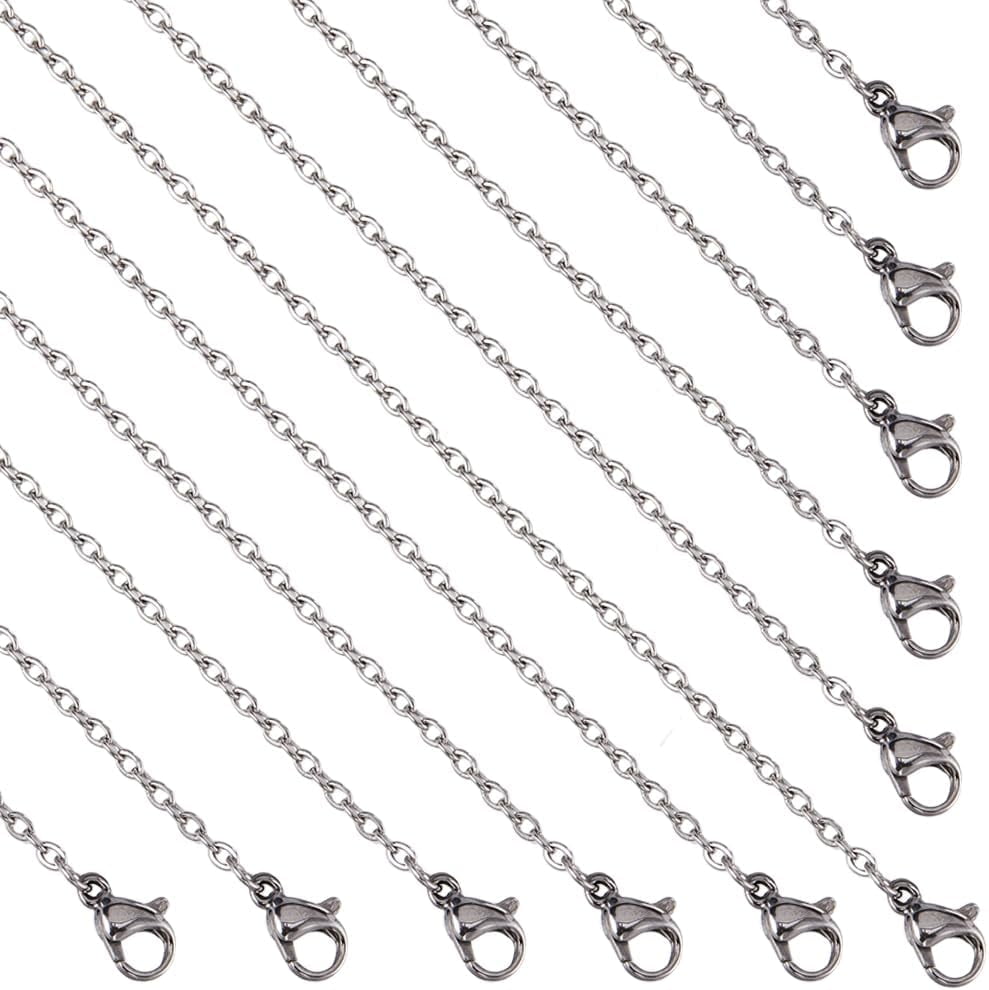 20 Pack 24 Inch/ 0.6m 2mm 304 Stainless Steel Necklace Chains Bulk ...